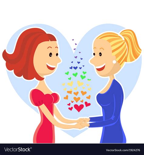 Smiling And Happy Lesbian Couple Of Women Vector Image