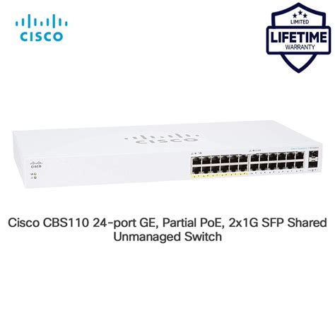 Cisco Cbs110 24 Port Ge Partial Poe 2x1g Sfp Shared Unmanaged Switch Cbs110 24pp Eu Gigabit