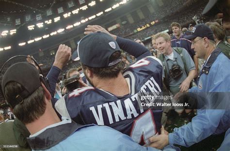 Rear Closeup View Of New England Patriots Adam Vinatieri Victorious