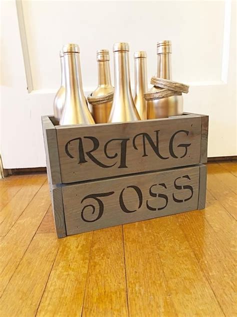 Rustic Ring Toss Wedding Game Wine Bottle Ring Toss Game Barn Wedding