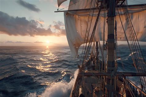 Sail Into The Horizon Chasing Freedoms Dawn Generated Ar C Premium Ai
