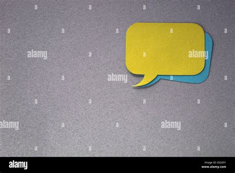 Paper Dialog Box On Gray Background With Blank Empty Copy Space Stock