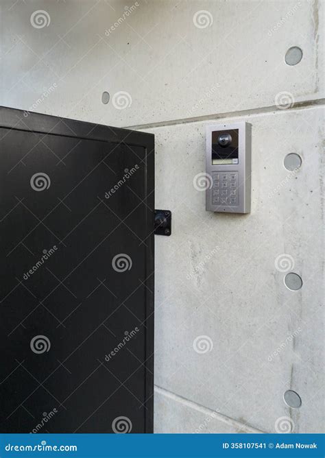 Modern Intercom System On Concrete Wall Stock Image Image Of Design