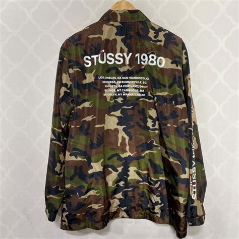 New Year Sale Womens Stussy 1980 Size 10 Camouflage Print Jackets