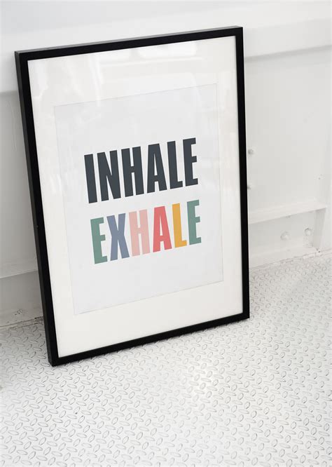 Inhale Exhale Printable Wall Art Colorful Inspirational Typography