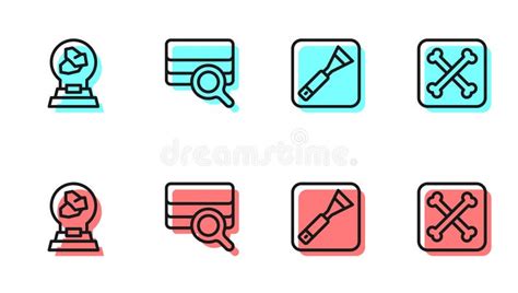 Set Line Paint Brush Exhibition With Minerals Rocks Soil Analysis