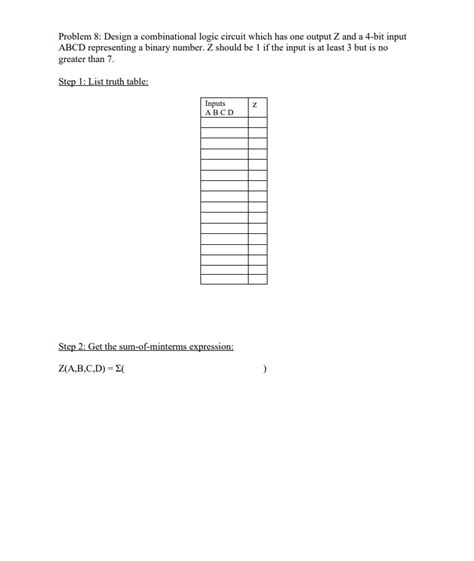 Solved Problem 8 Design A Combinational Logic Circuit Which
