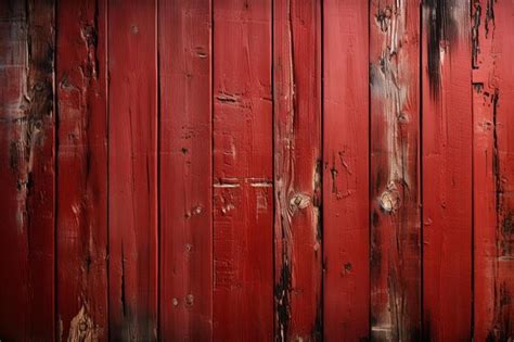 Premium Ai Image A Red Wooden Fence With A Red Background