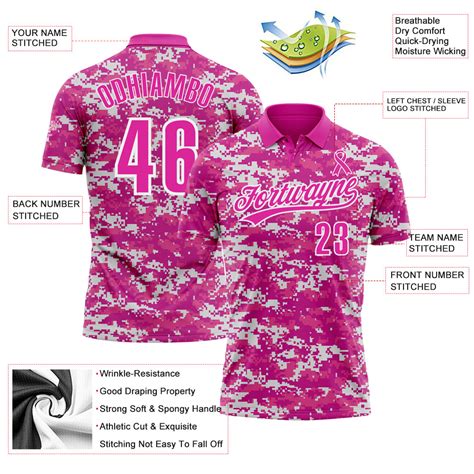 Custom Camo Deep Pink White 3d Pink Ribbon Breast Cancer Awareness