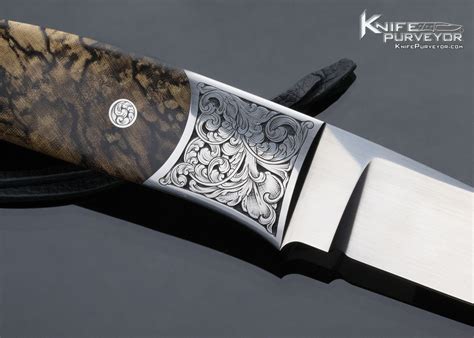 Bill Ankrom Custom Knife Gil Rudolph Engraved Spalted Hackberry Burl