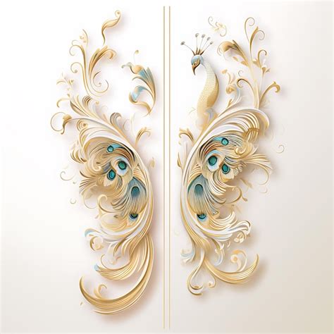 Premium Photo Design Of Golden Peacock Invitation Card Peacock Shape