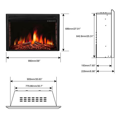 Rwflame 39 Inch Recessed Electric Fireplace Insertremote Control