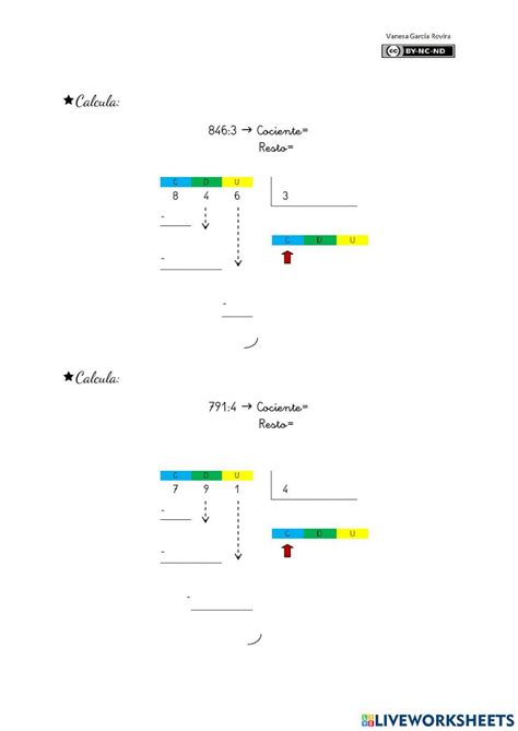 Divisiones 1 Free Interactive Worksheets 2124297