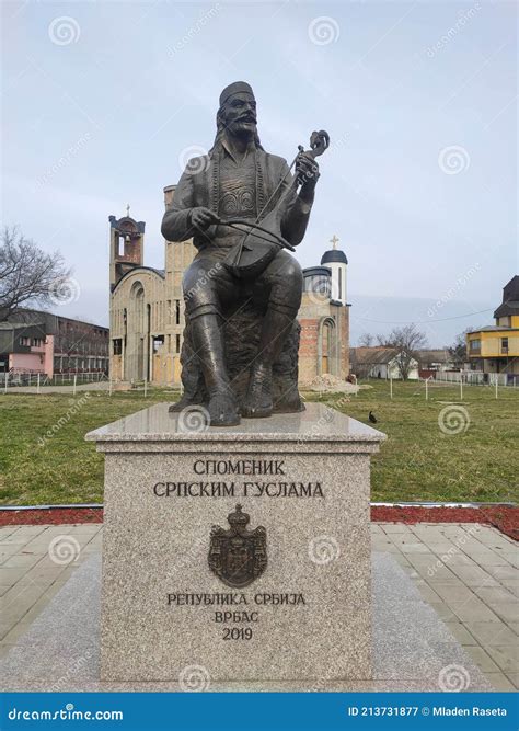 Vrbas Vojvodina Monument Dedicated To Serbian Music Tradition Editorial