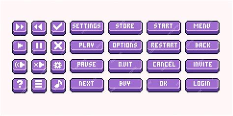 Premium Vector Key Buttons Pixel Art Set Interface Bar Collection Computer Panel