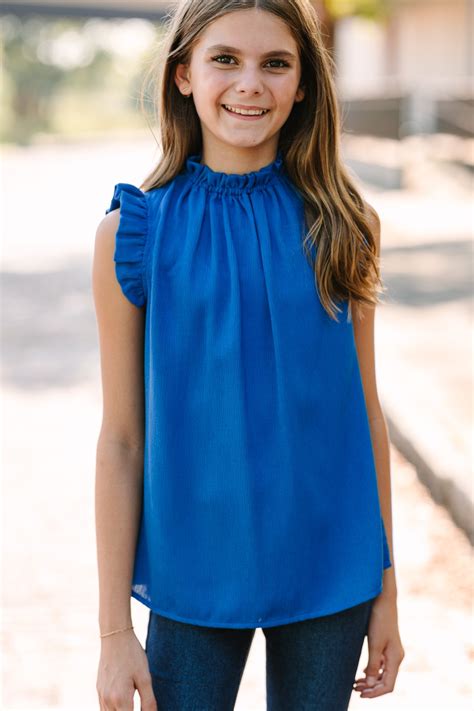 Girls Put It To The Test Royal Blue Tank Shop The Mint