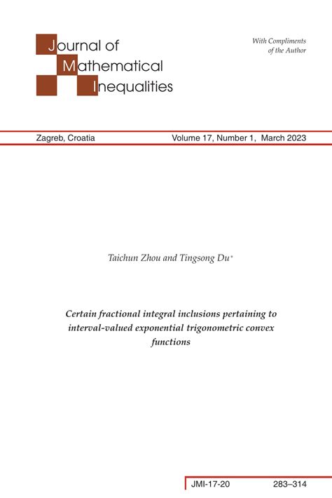 Pdf Certain Fractional Integral Inclusions Pertaining To Interval Valued Exponential
