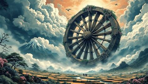 Free Colossal Wooden Wheel Image Wheel Japanese Ukiyo E Download At Stockcake