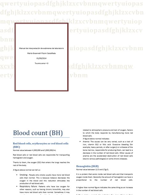Laboratory Test Interpretation Manual Pdf Body Fluids Medical