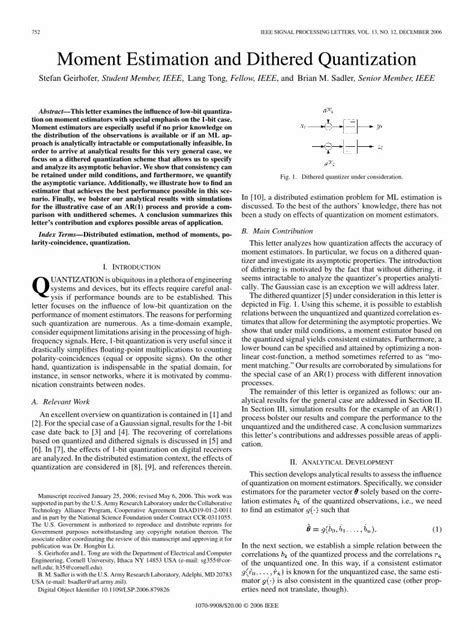 Pdf Moment Estimation And Dithered Quantization Dokumentips