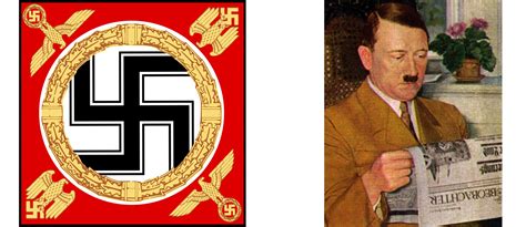 Fuhrer Standard With Fuhrer Reading Volkisher Beobachter Third Reich