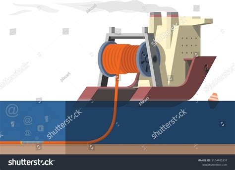 Cable Laying Vessel Designed Lay Underwater Stock Vector Royalty Free 2104405337 Shutterstock