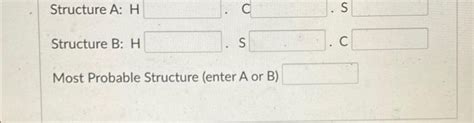 solved write the formula charge for the h c and s atoms in