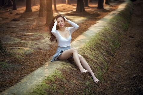 Asian Women Legs Up Barefoot Legs Hd Wallpaper Wallpaperbetter