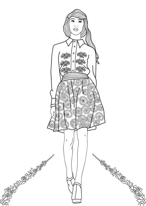 Fashionable Girls Coloring Pages Sketch Coloring Page