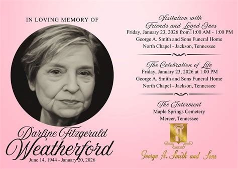 George Joyce Darline Fitzgerald Weatherford Lovingly Known As