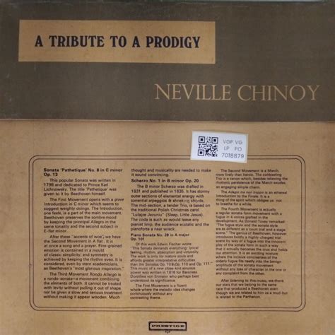 Neville Chinoy A Tribute To A Prodigy Vinyl Musiccircle