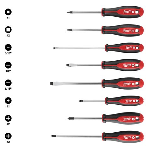 8pc Screwdriver Kit W Square Milwaukee Tool
