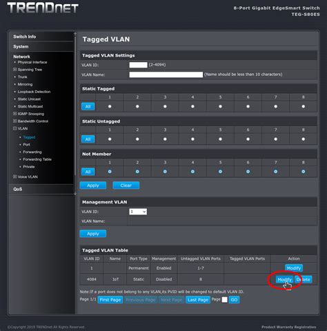 Trendnetnetwork Vlan Tagged New Vlan Modify Button Davids Blog