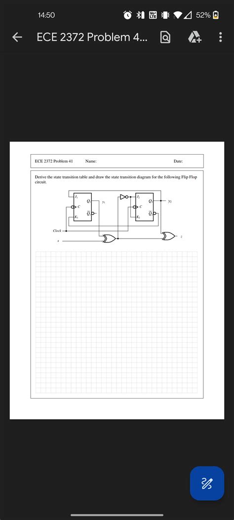 Solved Derive The State Transition Table And Draw The State