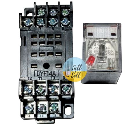 1 Set Relay My4n Gs Omron 220vac Original Socket Relay Omron