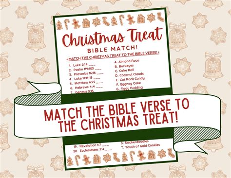 Christmas Treat Bible Match Game Christmas Bible Match Party Game Bible