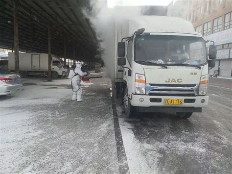 疫情防控常态化对冷链运输车辆进行消杀 影像交通 盘锦市交通运输局