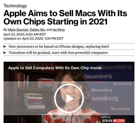 Bloomberg Reports Apple Will Start Transitioning The Mac To ARM In 2021 TidBITS