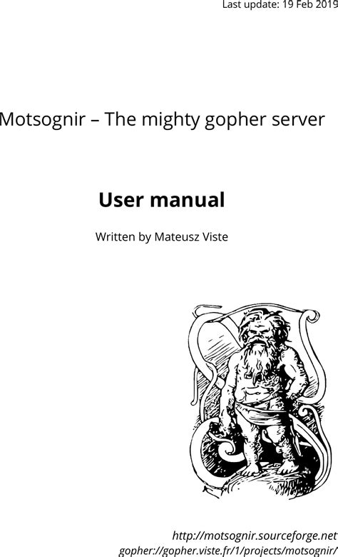 Motsognir Gopher Servers User Manual