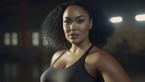 Premium Photo Empowered Black Woman Body Positivity In The Gym