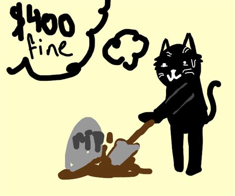 Kitty Digging With A Ticket Drawception