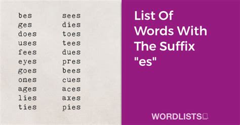 List Of Words With The Suffix Ist