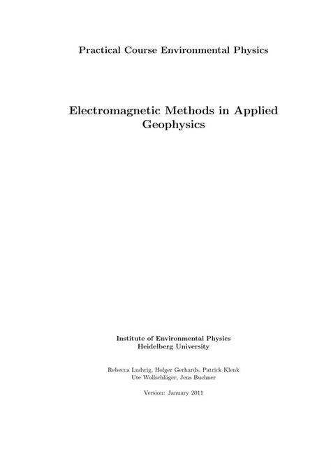 pdf electromagnetic methods in applied · pdf filepractical course