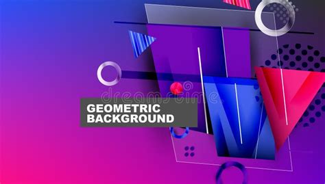 Abstract Background Overlapping Circles Rectangles And Triangles