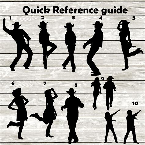 Line Dance Silhouette Pack 20 Designs Digital Download 20 Png