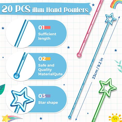 20 Pcs Teacher Star Finger Pointers For Classroom Mini 20 Pcs Teacher Star Finger Pointers For Classroom Mini
