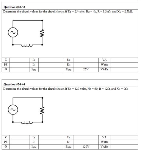 solved determine the circuit values for the circuit shown if
