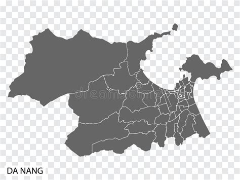 High Quality Map Of Da Nang Is A City Of Vietnam With Borders Of The