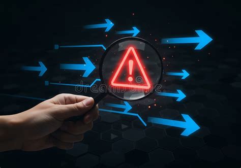 Cybersecurity Threat Detection Magnifying Glass Analyzing Digital Risk And Network Security