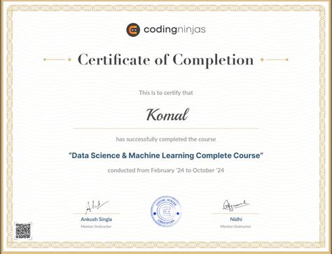 Komal On Linkedin Datascience Machinelearning Codingninjas